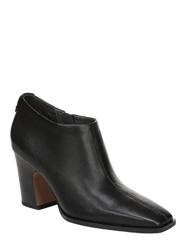 Franco Sarto Leather Ankle Booties - Black/black