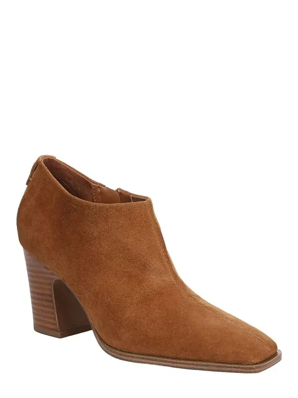 Franco Sarto Leather Ankle Booties - Saddle Brown
