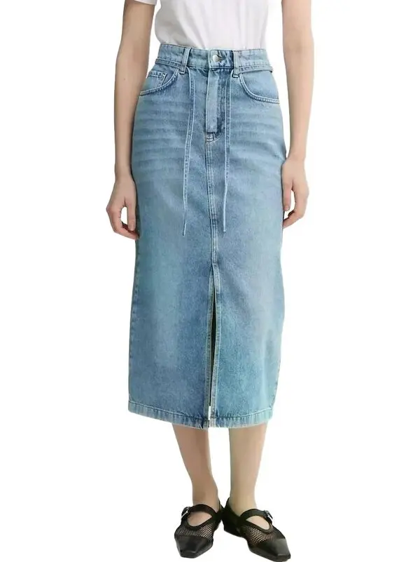 Day Birger Et Mikkelsen Denim Drawstring Midi Skirt - Blue