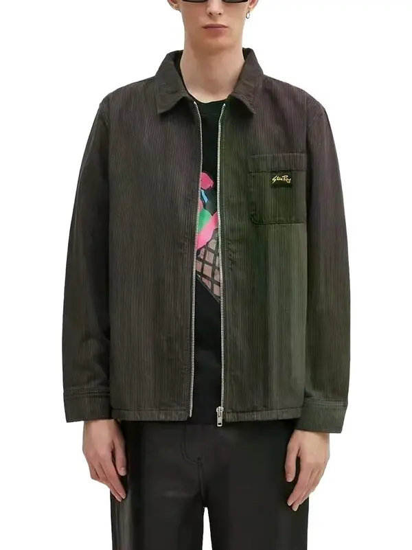 STAN RAY Pinstripe Zip-front Jacket - Green