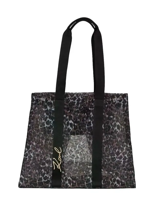 Karl Lagerfeld Leopard-print Beach Bag - Black