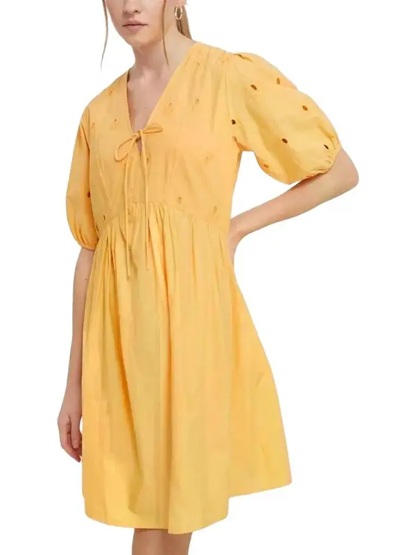 Desigual Puff-sleeve Mini Dress - Yellow