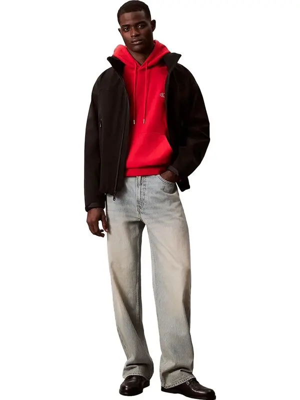 Calvin Klein Premium Terry Relaxed Monogram Fleece Hoodie - Adrenaline Rush