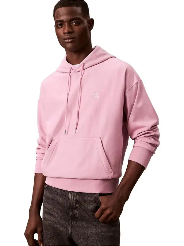 Calvin Klein Premium Terry Relaxed Monogram Fleece Hoodie - Orchid Haze