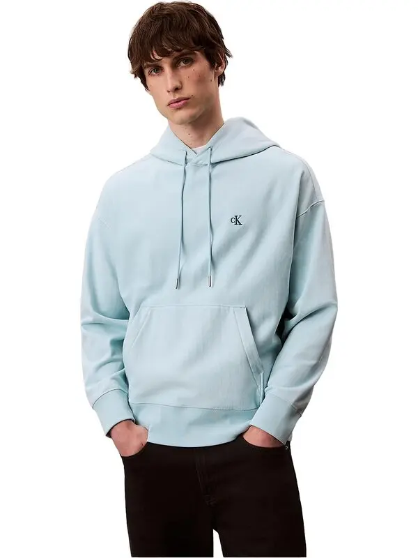 Calvin Klein Premium Terry Relaxed Monogram Fleece Hoodie - Stratosphere