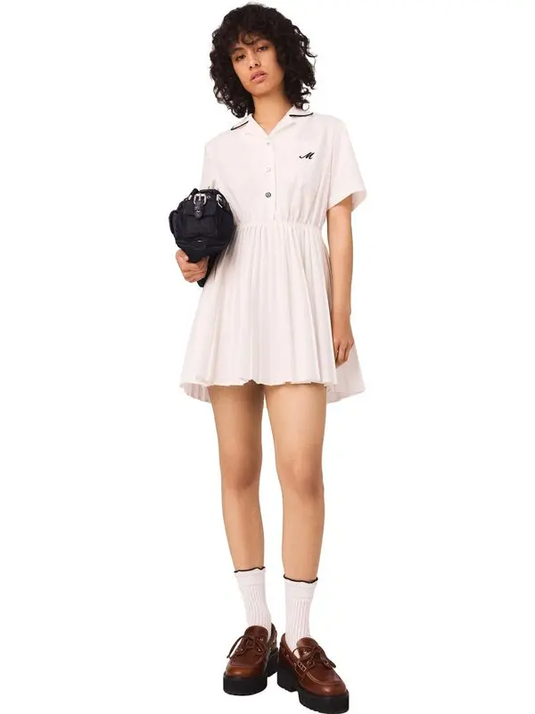 Maje Polyester Short-sleeved Shirt Dress - White