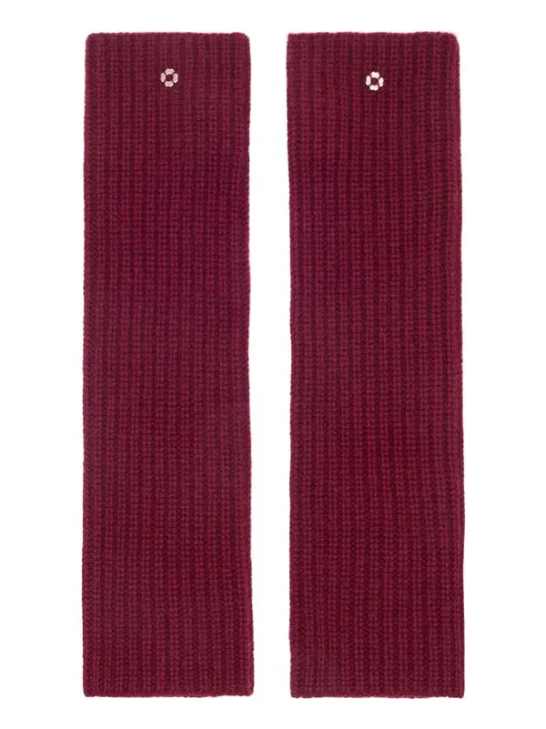 Maje Wool And Cashmere Mittens - Burgundy