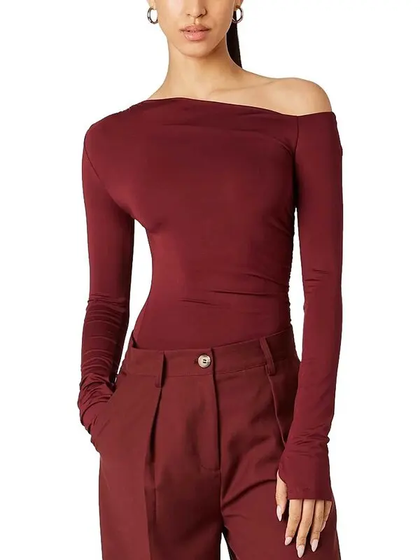 NIA Cleo Asymmetric Top - Oxblood