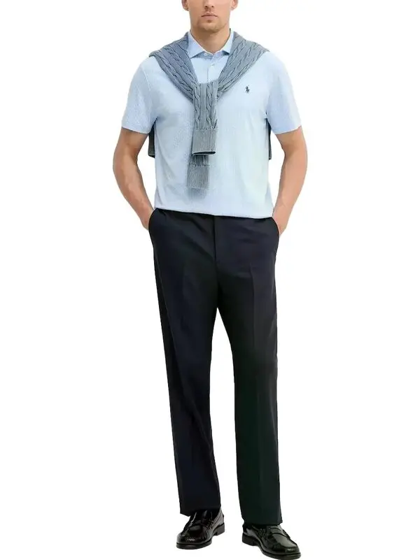 Polo Ralph Lauren Logo-embroidery Patterned Polo Shirt - Blue