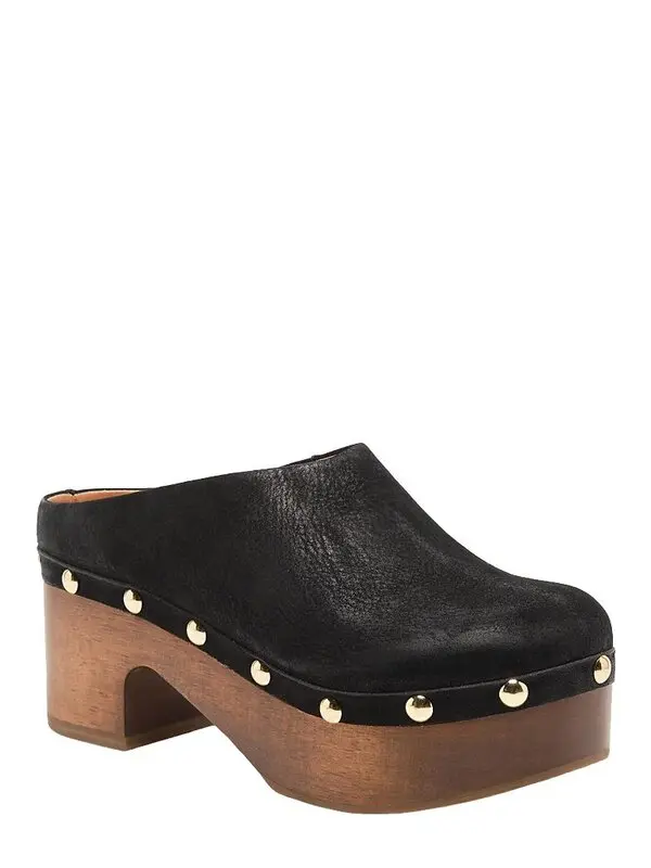 Free People Calli Studded Clogs - Black Leather
