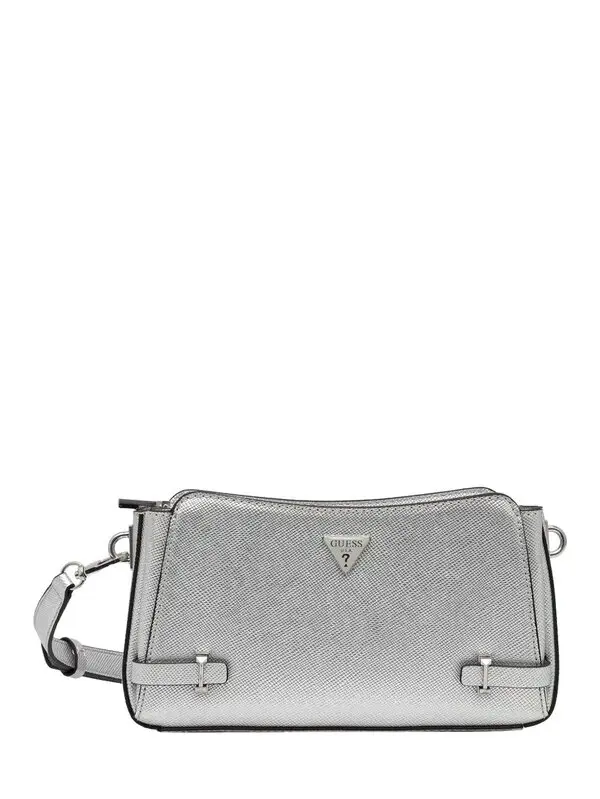 Guess Metallic-finish Satchel - Silver