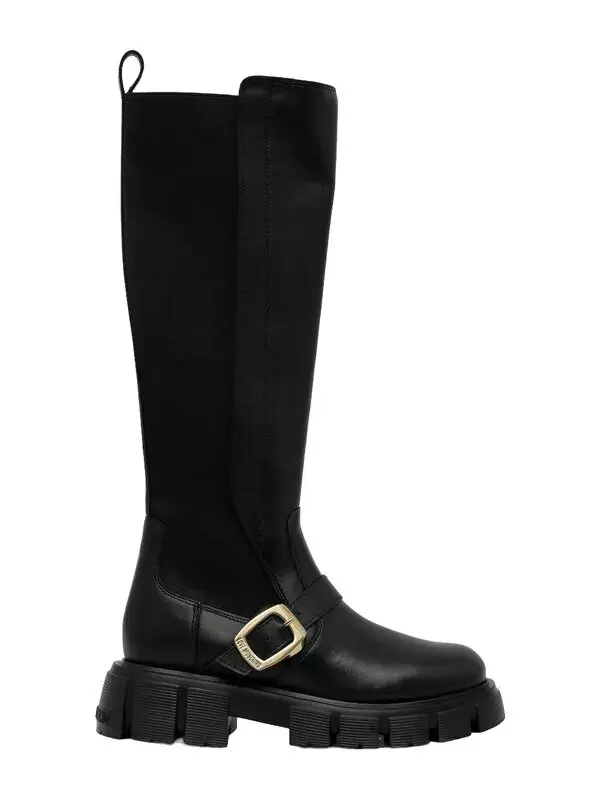 Moschino Buckle Knee-high Boots - Black