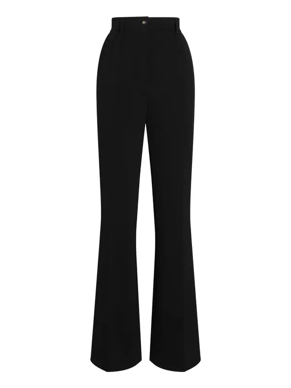 Dolce & Gabbana Flared Milano Rib Pants - Black