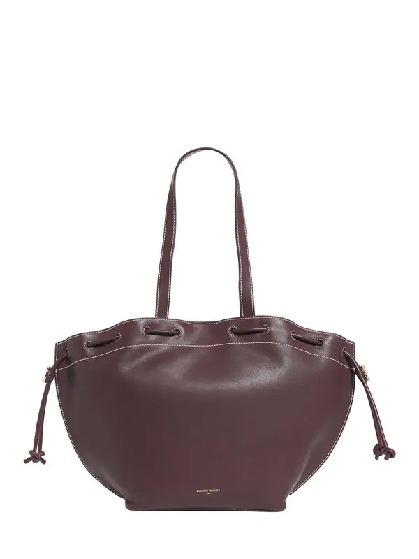 Claudie Pierlot Leather Drawstring Tote Bag - Purple