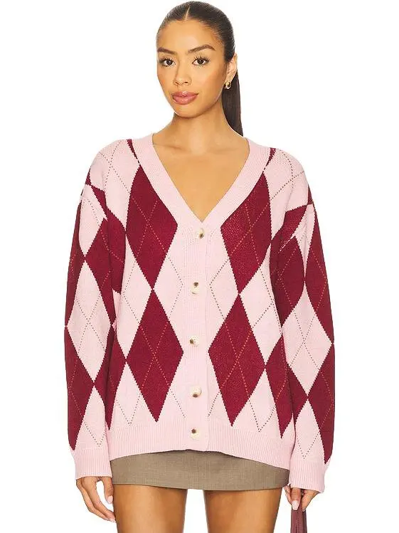 MORE TO COME Josie Argyle Cardigan - Pink Multi