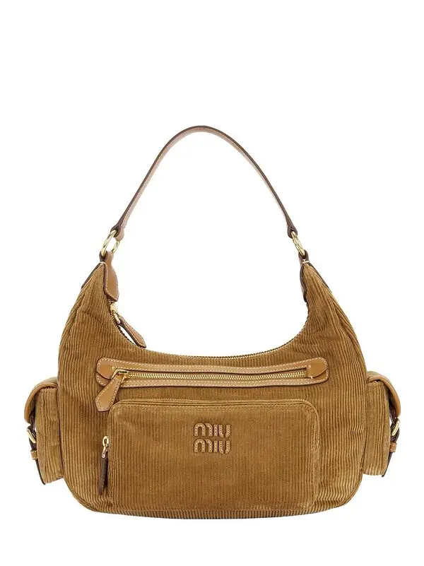 Miu Miu Velluto Righe Shoulder Bag - Cannella