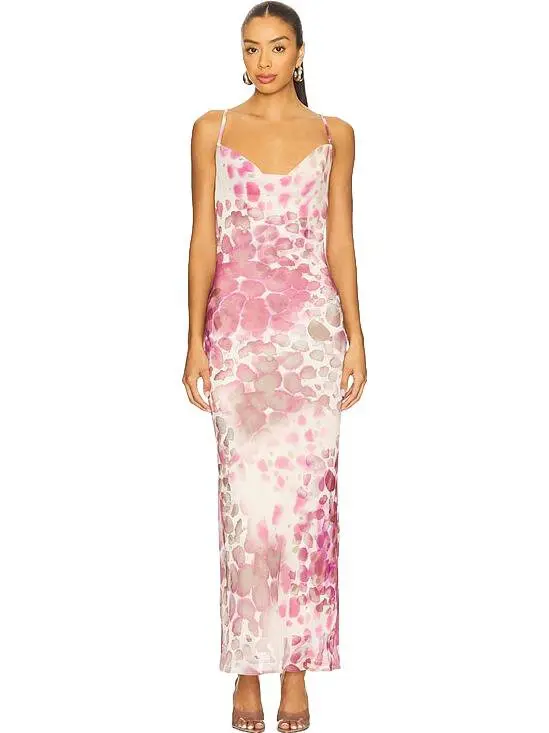 SNDYS X Skin Maxi Dress - Pink Reptile
