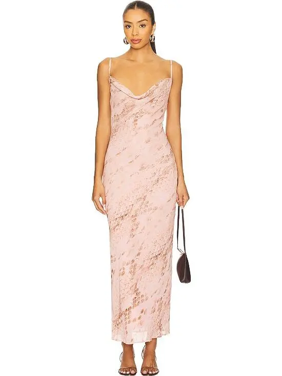 SNDYS X Skin Maxi Dress - Pink Snake Skin
