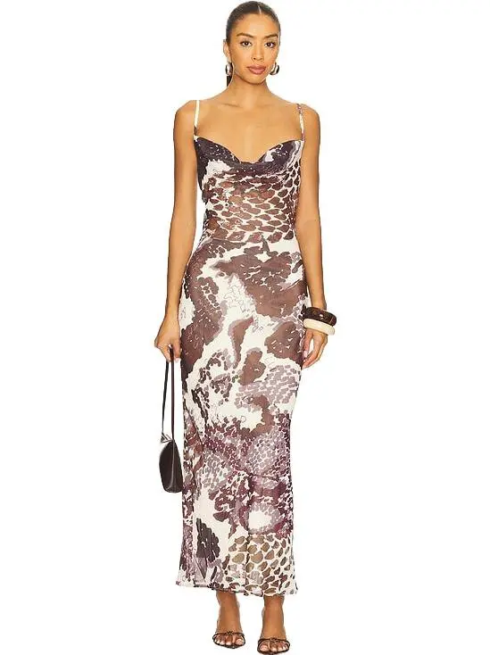 SNDYS Skin Maxi Dress - Snake Skin