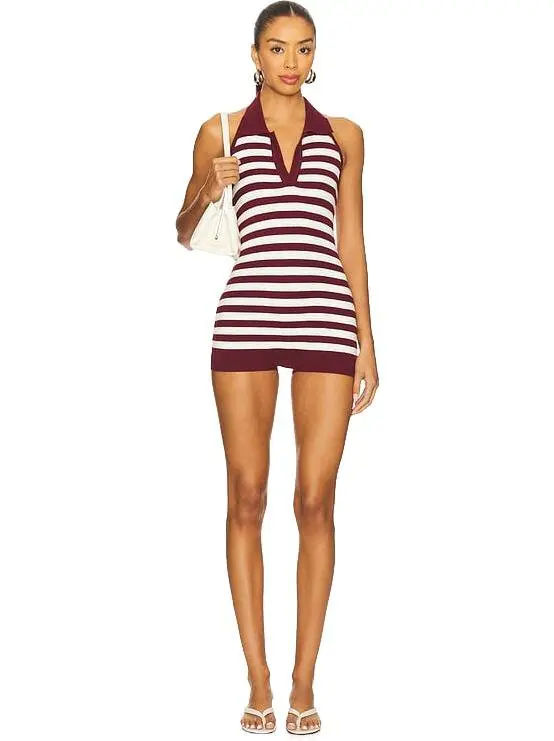 SNDYS X Finley Romper - Cranberry Stripe