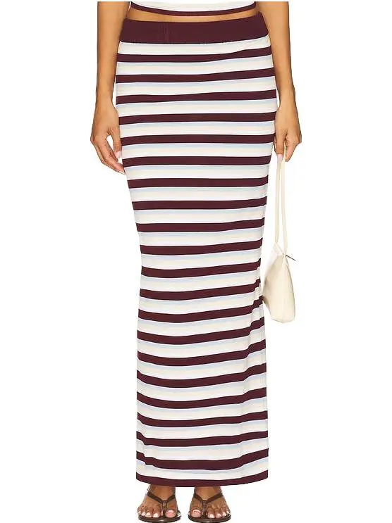 SNDYS Charleston Maxi Skirt - Cherry Stripe