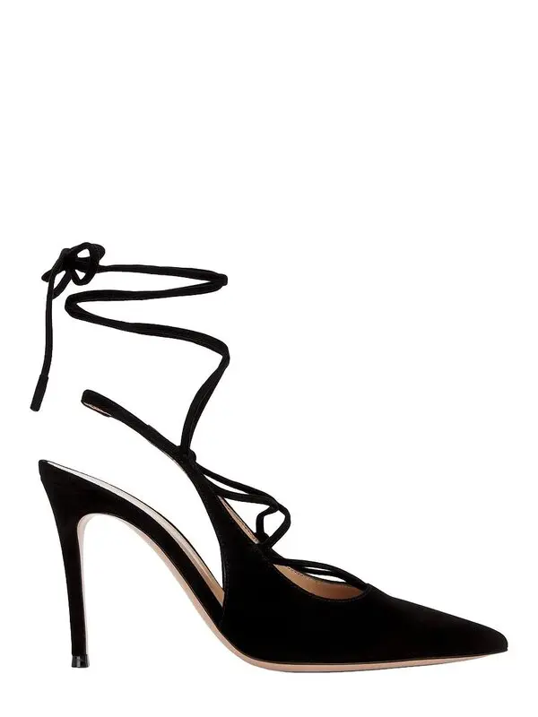 GIANVITO ROSSI Lace Up Pump - Black