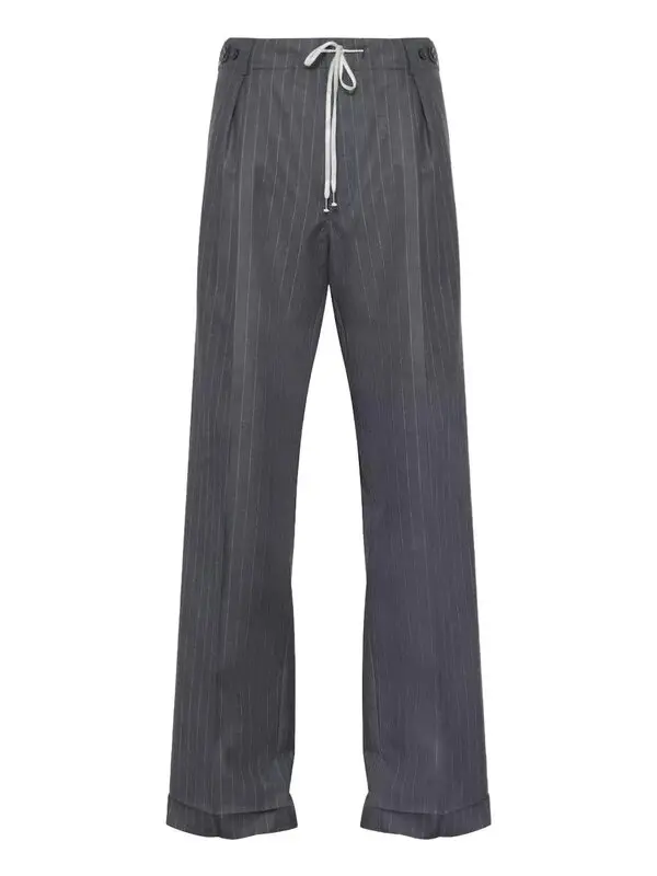 MAISON MARGIELA Pinstripe Pleated Trousers - Grey