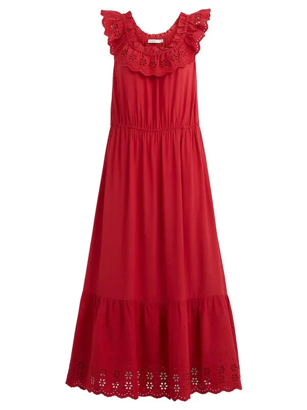 COACH Restored Sleeveless Ruffle Dress - True Red