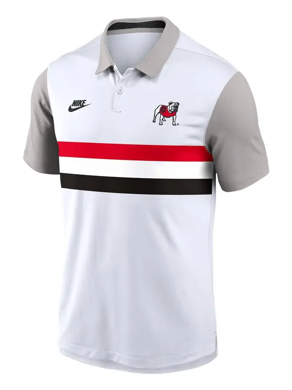 Nike Georgia Athletic Prep Vapor Legacy Logo Dri-fit College Polo - White