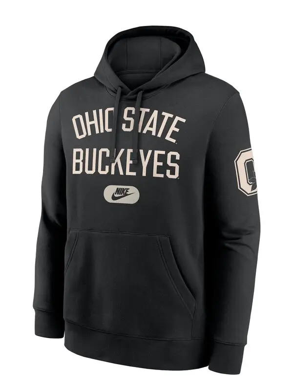 Nike Ohio State Club College Pullover Hoodie - Black