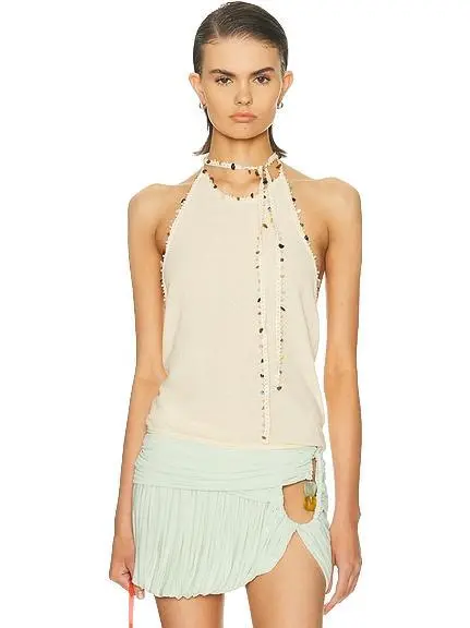 Christopher Esber Beach Quartz Halter Tank Top - Bone