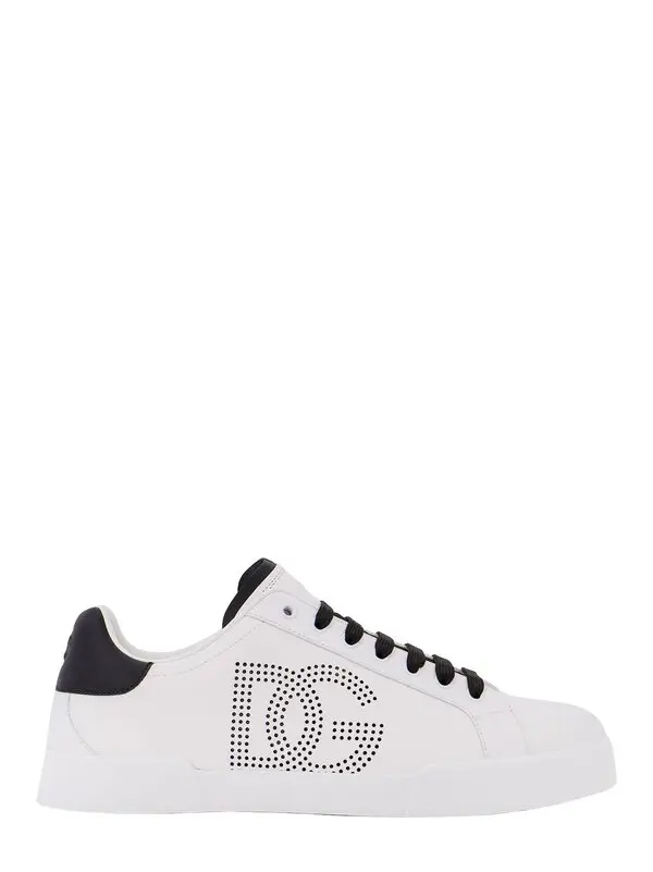 Dolce & Gabbana Portofino Leather Low-top Sneakers - White