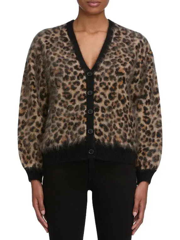 FRAME Brushed Cashmere Cardigan - Leopard