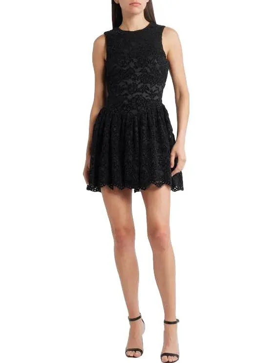 Likely Elisie Lace Fit & Flare Cocktail Dress - Black