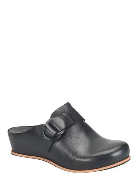 KORK-EASE® Kori Platform Wedge Mule - Black Leather