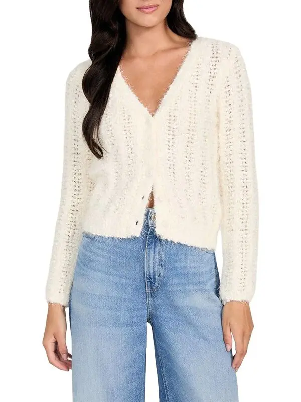 Guess Open Stitch V-neck Cardigan - Natural
