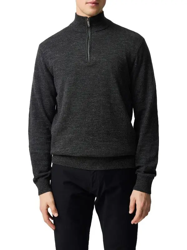 Rodd & Gunn Fortrose Cotton Quarter-zip Sweater - Ash