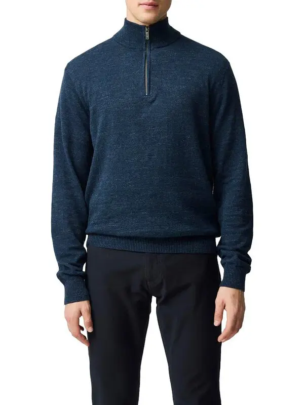 Rodd & Gunn Fortrose Cotton Quarter-zip Sweater - Midnight