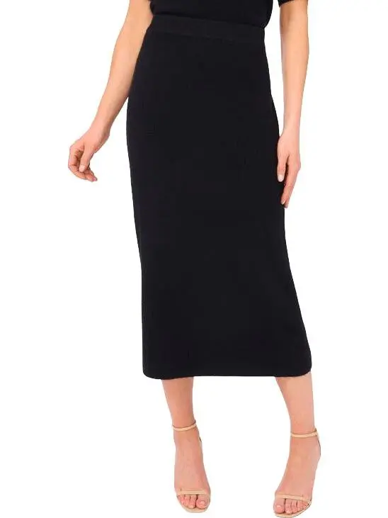 CECE DUPRAZ Ribbed Midi Sweater Skirt - Rich Black
