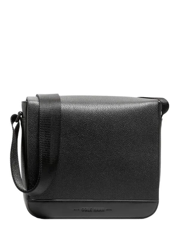 Cole Haan Small Triboro Leather Messenger Bag - Black