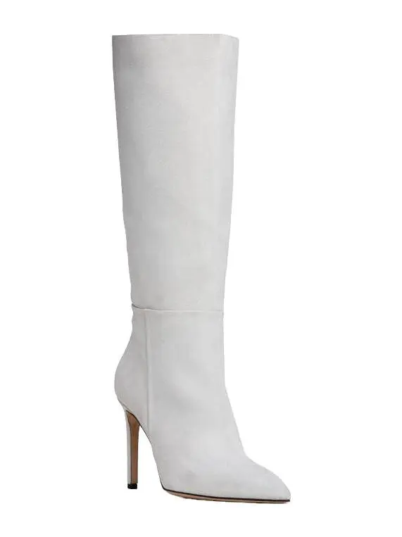 BEAUTIISOLES Yara Pointed Toe Knee High Boots - Off White
