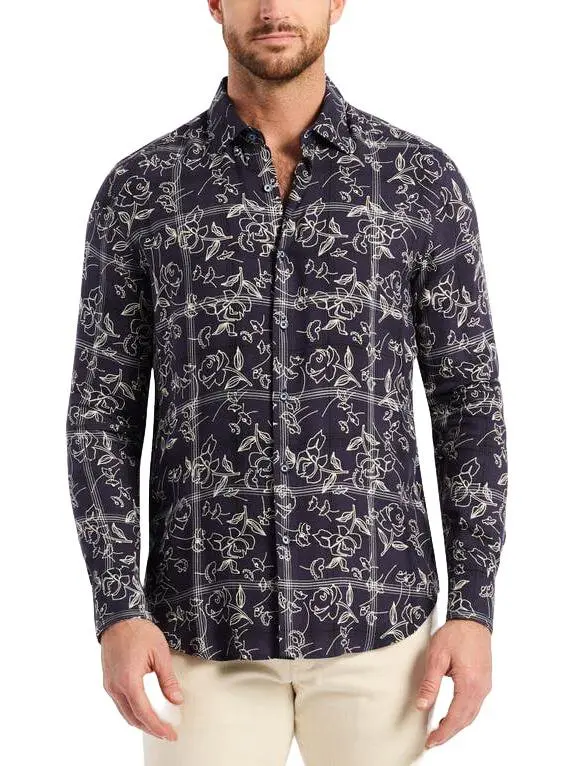 Robert Graham Essex Floral Button-up Shirt - Navy