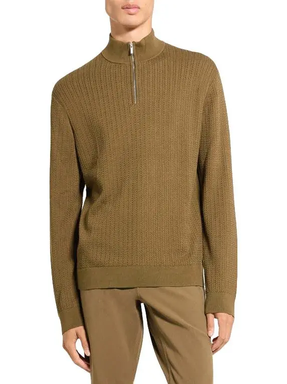 Theory Walton Half Zip Sweater - Duffle