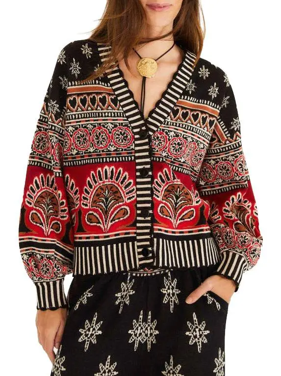 Farm Rio Printed Cotton Cardigan - Ainika Love Coconut