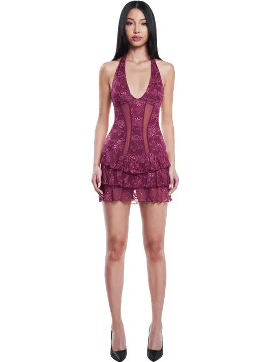 OW Eleanor Mini Dress - Burgundy