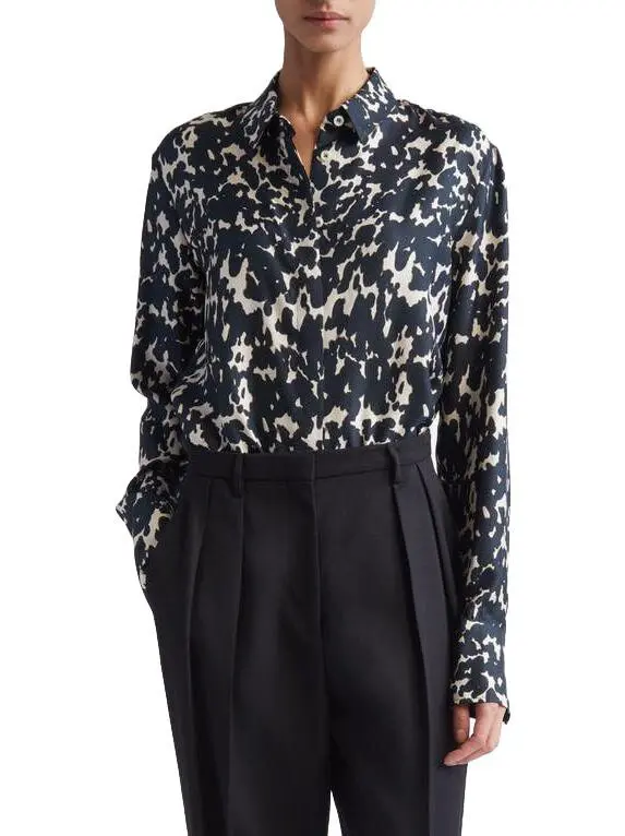 Altuzarra Chika Printed Silk Shirt - Tapioca Tortoise