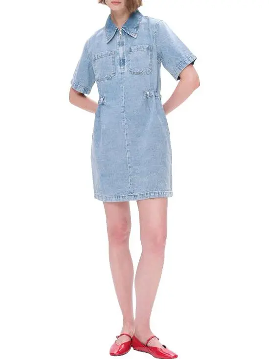 BAYEAS Denim Shirtdress - Light Blue