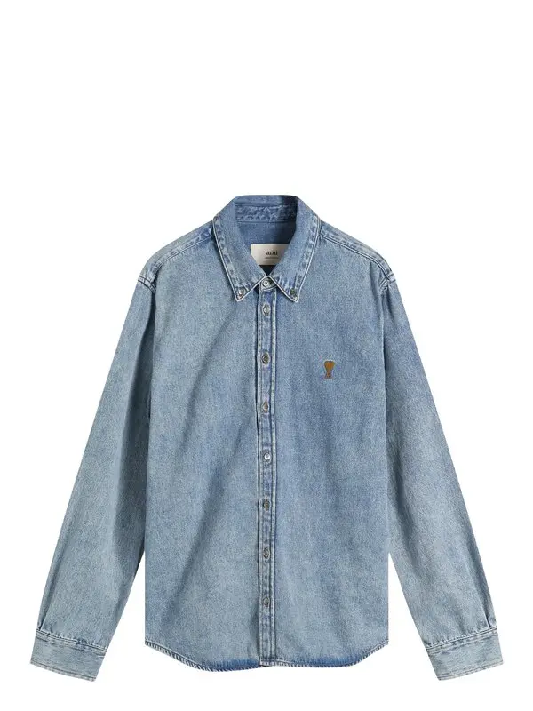 Ami Indigo Light Denim Shirt - Bleu Used