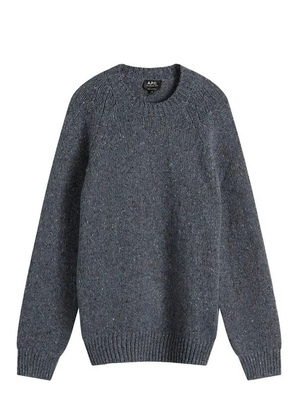 A.p.c. Harris Donegal Crew Neck Jumper - Blue Grey