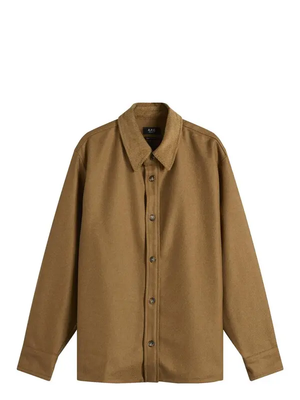 A.p.c. Bernado Wool Overshirt - Heather Brown